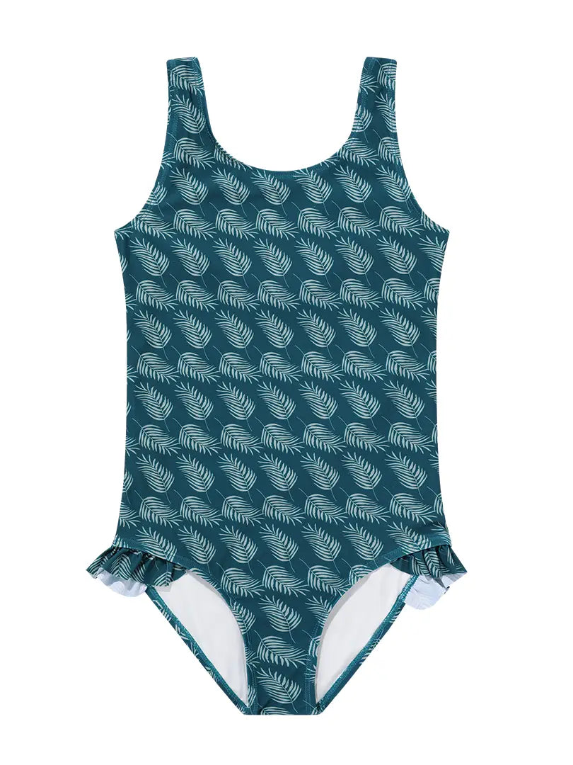 Emerson and Friends Palms in Paradise Ruffle Leg One Piece Girl Swimsu ...